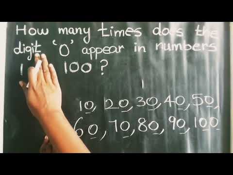 How many times does the digit zero appear in numbers from 1 to 100???Step by Step explained clearly👉