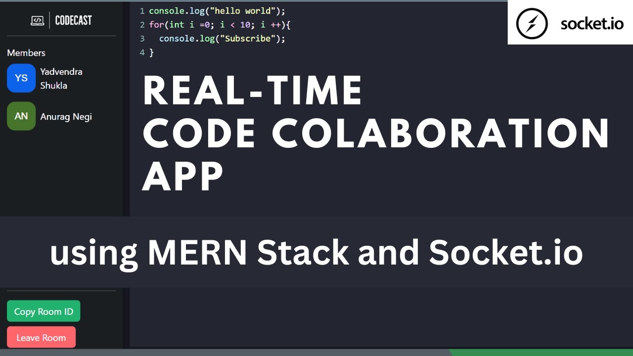 Real-Time Code Collaboration web app | Socket.io, React.js, Bootstrap Tutorial | code editor  create