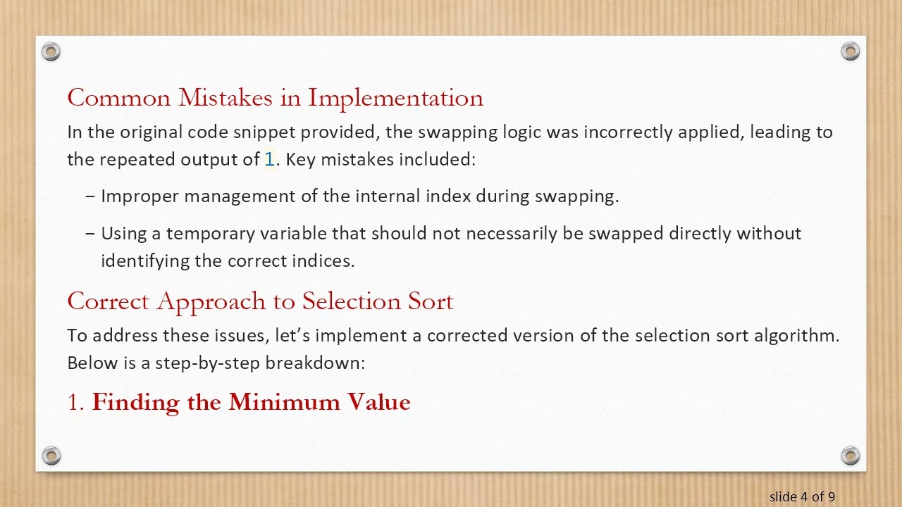 Understanding Selection Sort Algorithm