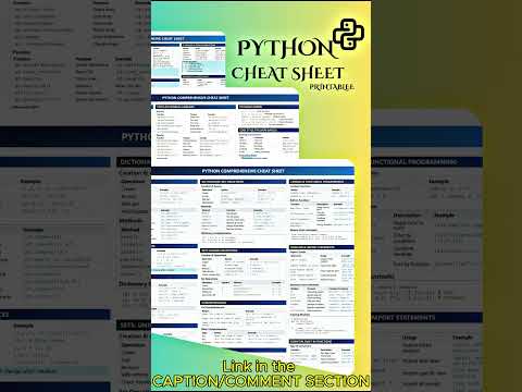 Top Python Cheat Sheet 🐍💻 #pythontips  #python #pythonprogramming #pythonforbeginners #shorts