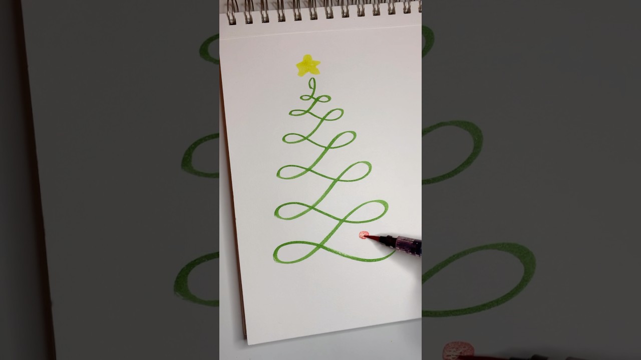 Cute Christmas tree drawing! #christmas #merrychristmas #art