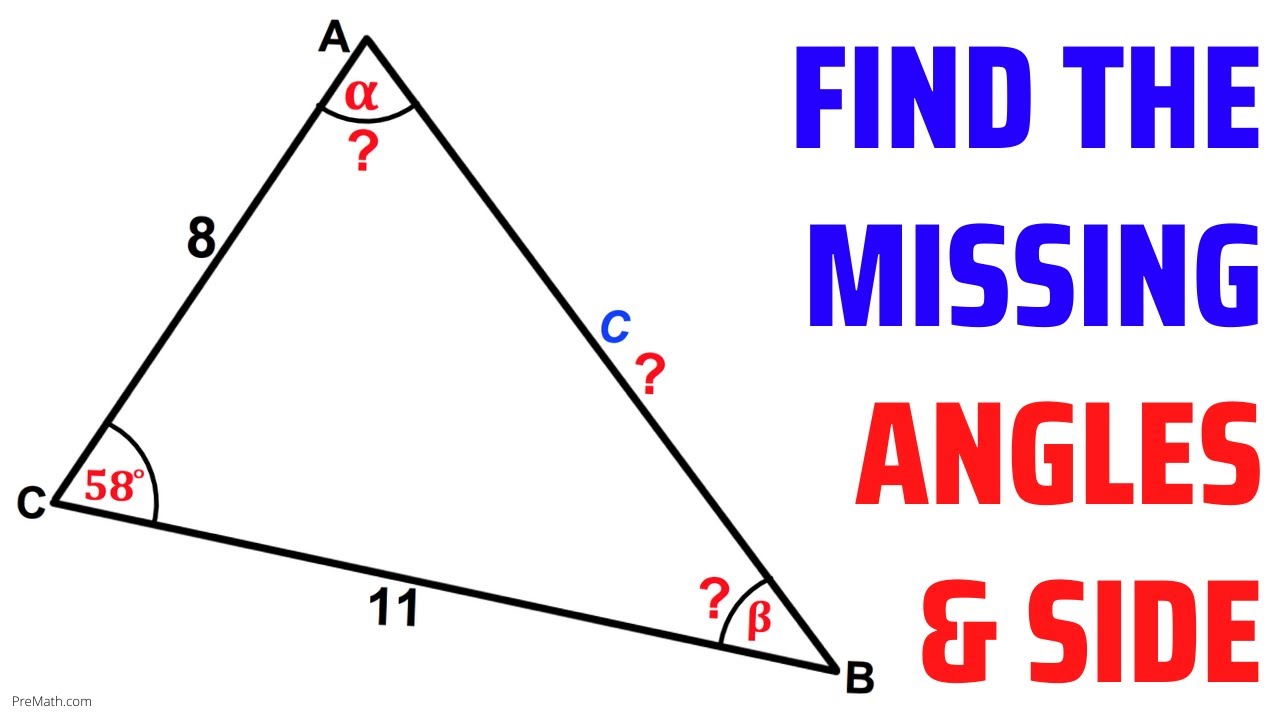 Find the Missing Angles & Side of this Scalene Triangle | Step-by-Step Tutorial