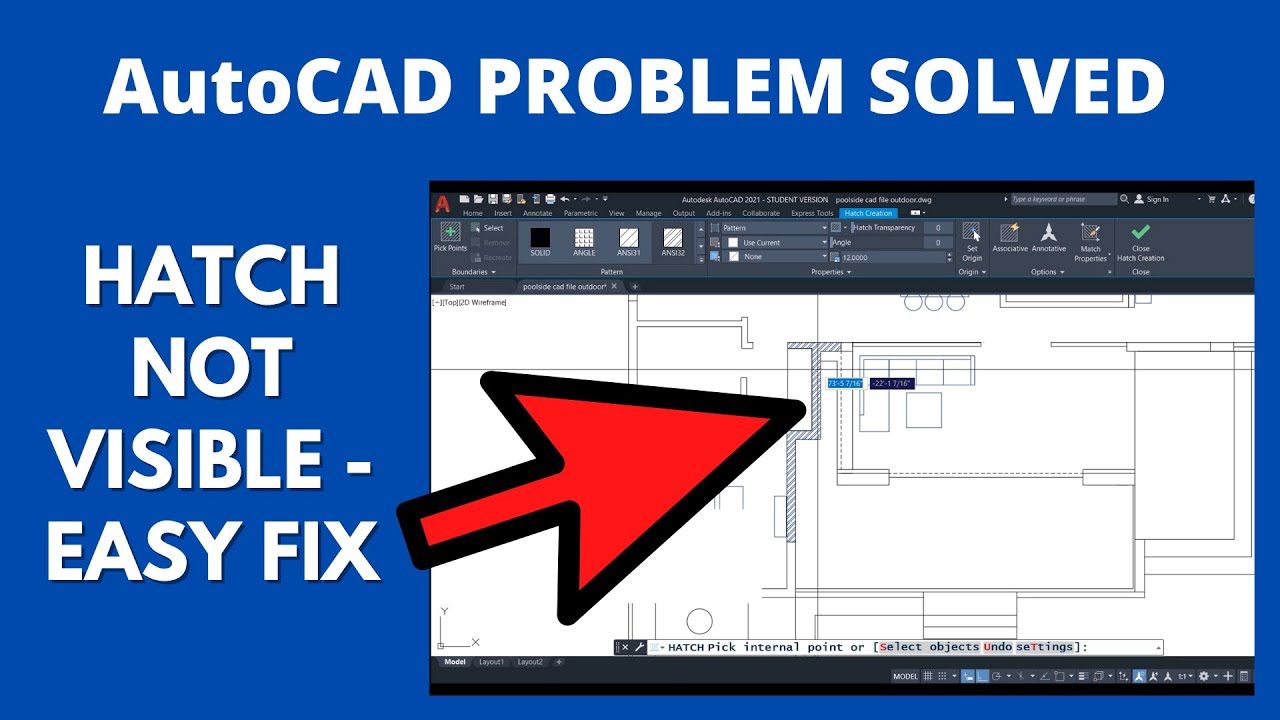 Hatch Not Visible In AutoCAD - Easy Fix !