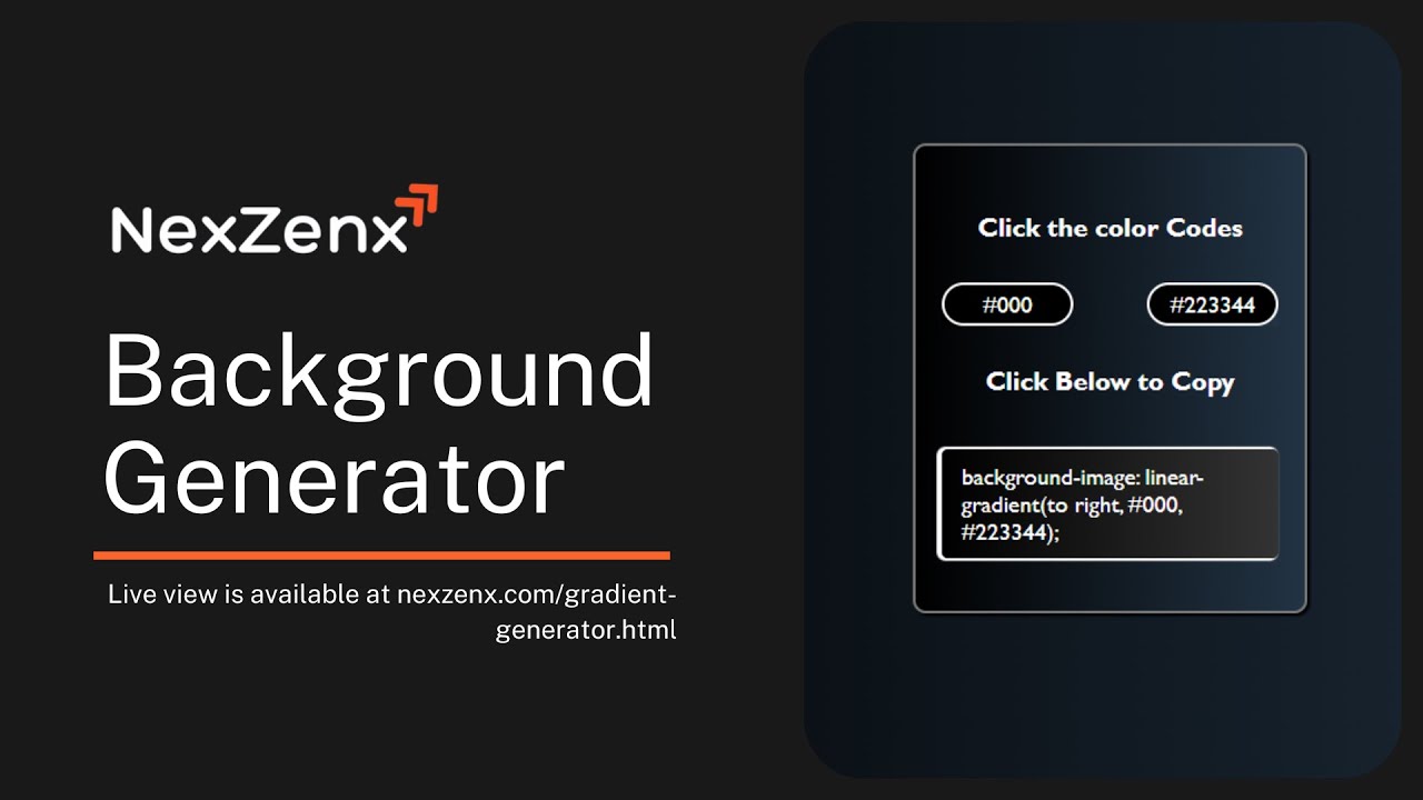 JavaScript Project || Modern Gradient Background Generator with Source Code