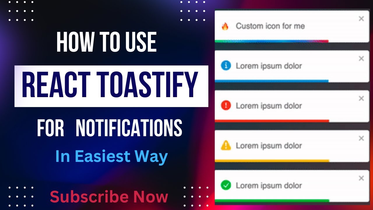 How to Use React Toastify for Beautiful Notifications | Toastify | React Toastify, React JS Tutorial
