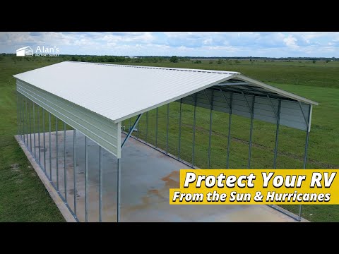 170 MPH Wind Rated RV Metal Carport: Otti's 24x55 Metal Structure