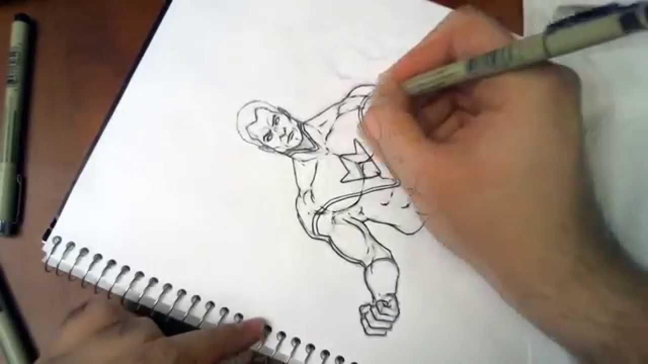 Drawing The Plutonian from Irredeemable - HD time lapse