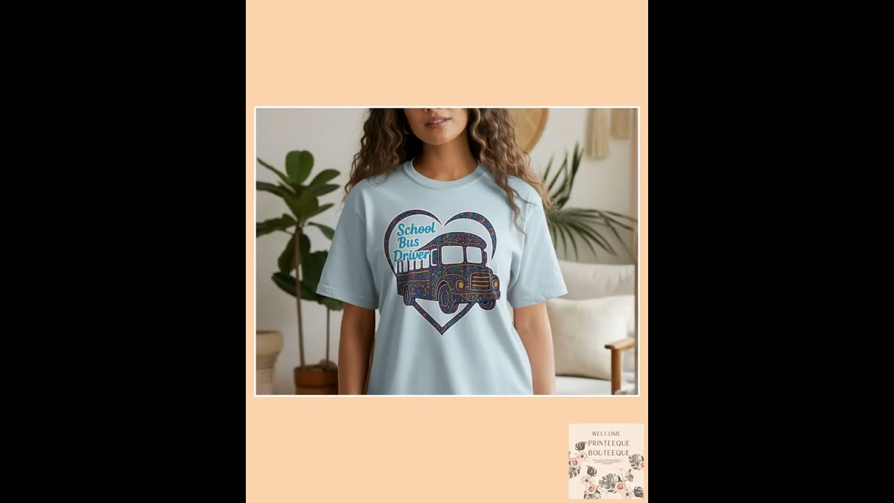 Colorful School Bus Driver T-Shirt, Appreciation Graphic Tee, Unisex Casual Wear, Unique Patterne...