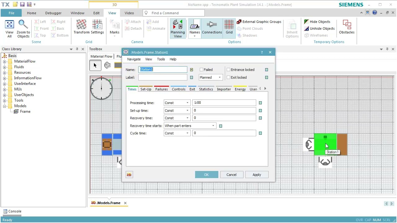 Plant Simulation Worker carrying parts