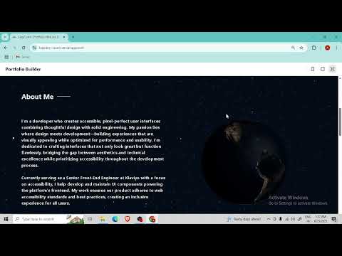 Walkthrough of No-Code Portfolio Website Builder Project