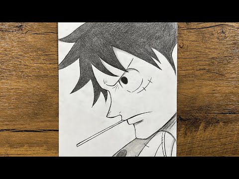 How to draw Monkey D. Luffy from one piece step-by-step