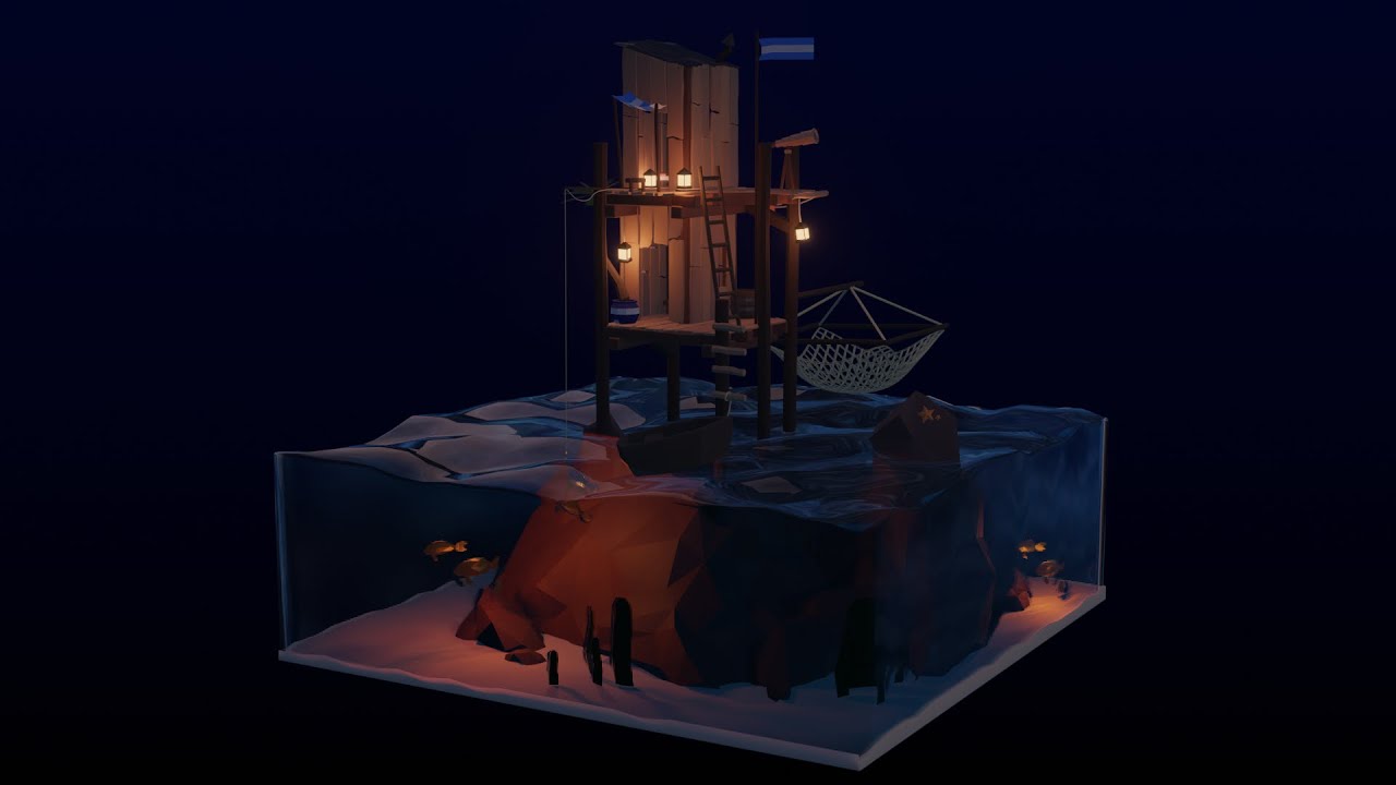 SEA SHACK, night scene
