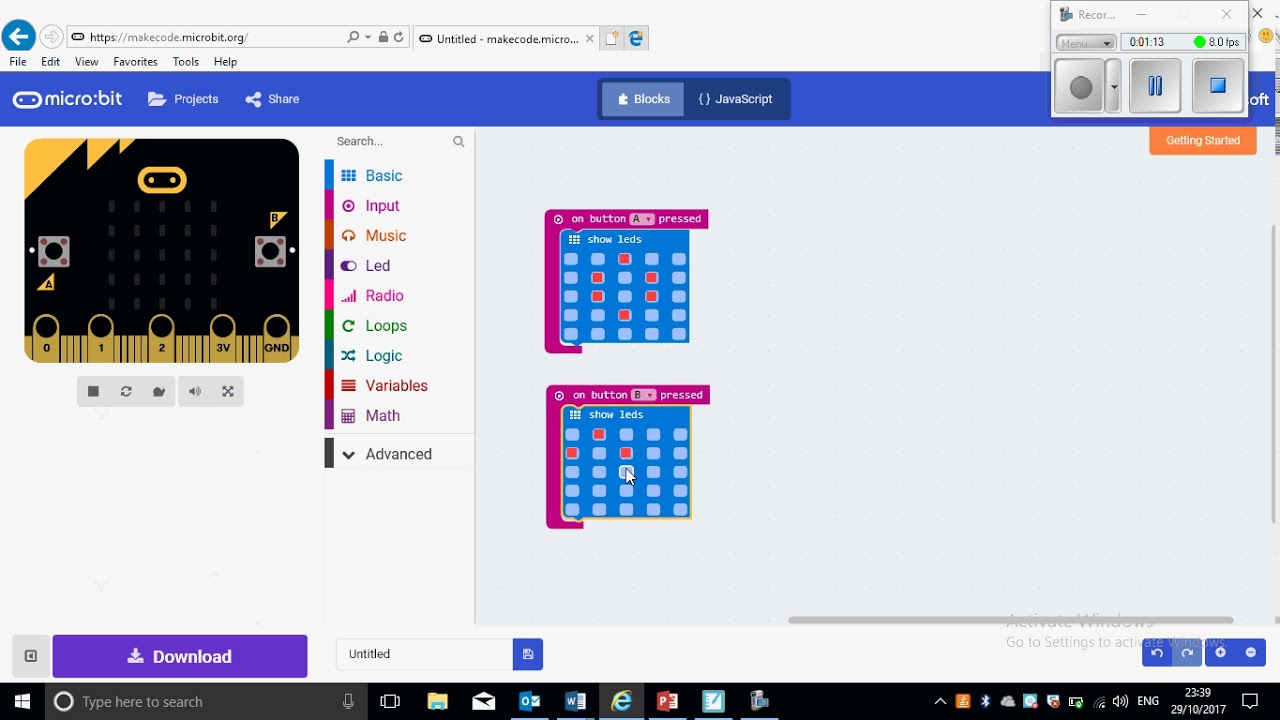 Microbit Tutorial 3   Making pictures