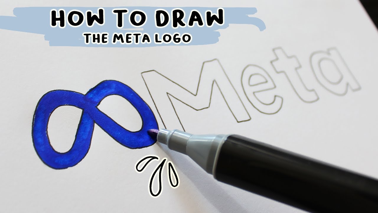 How To Draw the new Facebook Logo META / Drawing the Meta logo step by step