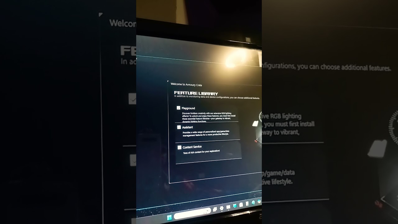armoury crate PC gaming software update installation