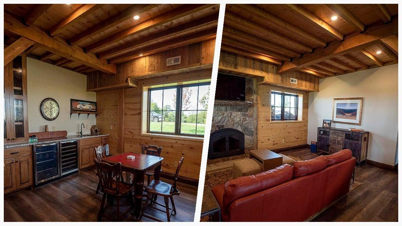 75 Rustic Basement With A Bar Design Ideas You'll Love 😊