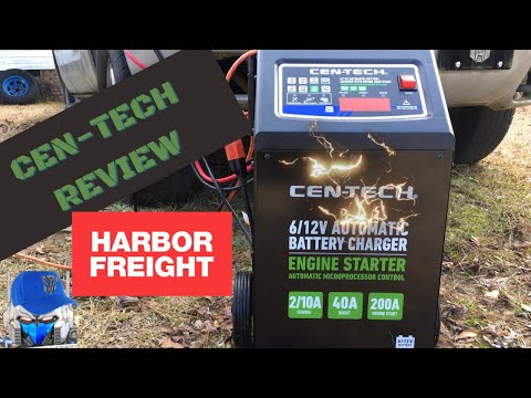 CEN-TECH 2/10/40/200A 6/12v Automatic Battery Charger With Engine Jump Start REVIEW! HARBOR FREIGHT!