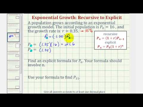 Ex: Find an Recursive and Explicit Equation for Exponential Growth | Math Help from Arithmetic ...