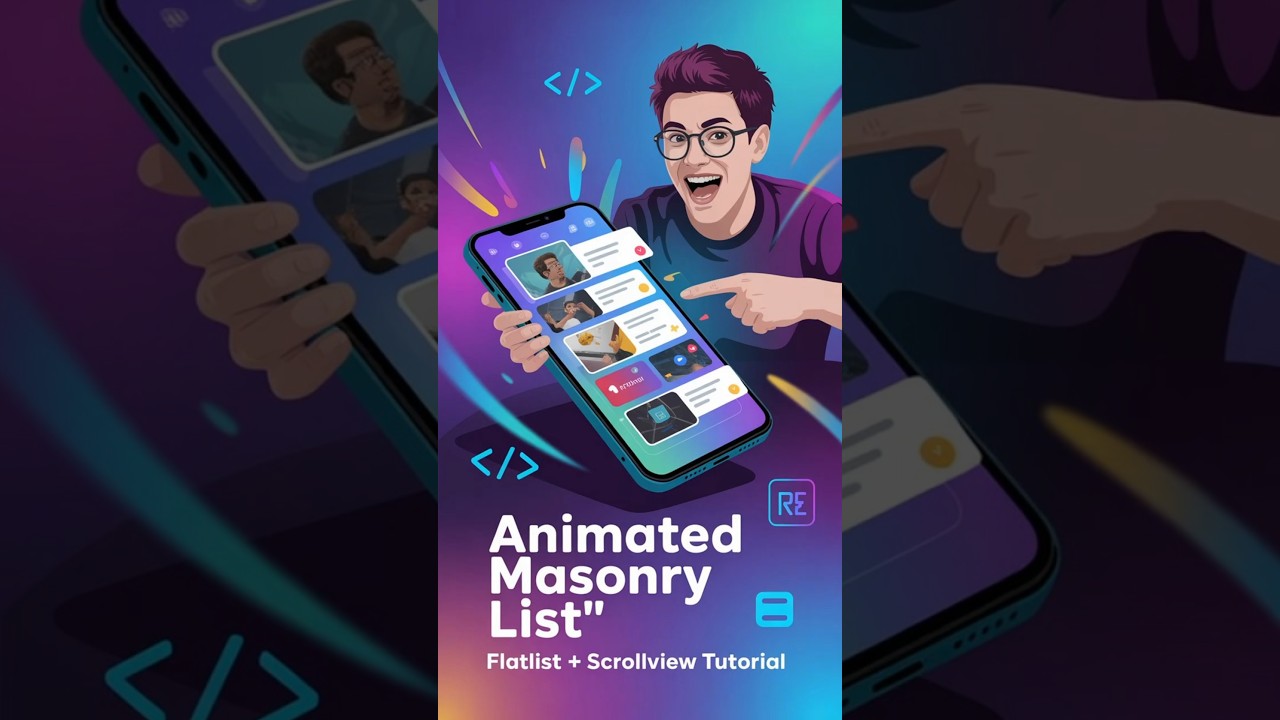 Build a Custom Animated Masonry List in React Native | FlatList + ScrollView Tutorial  #uidesign