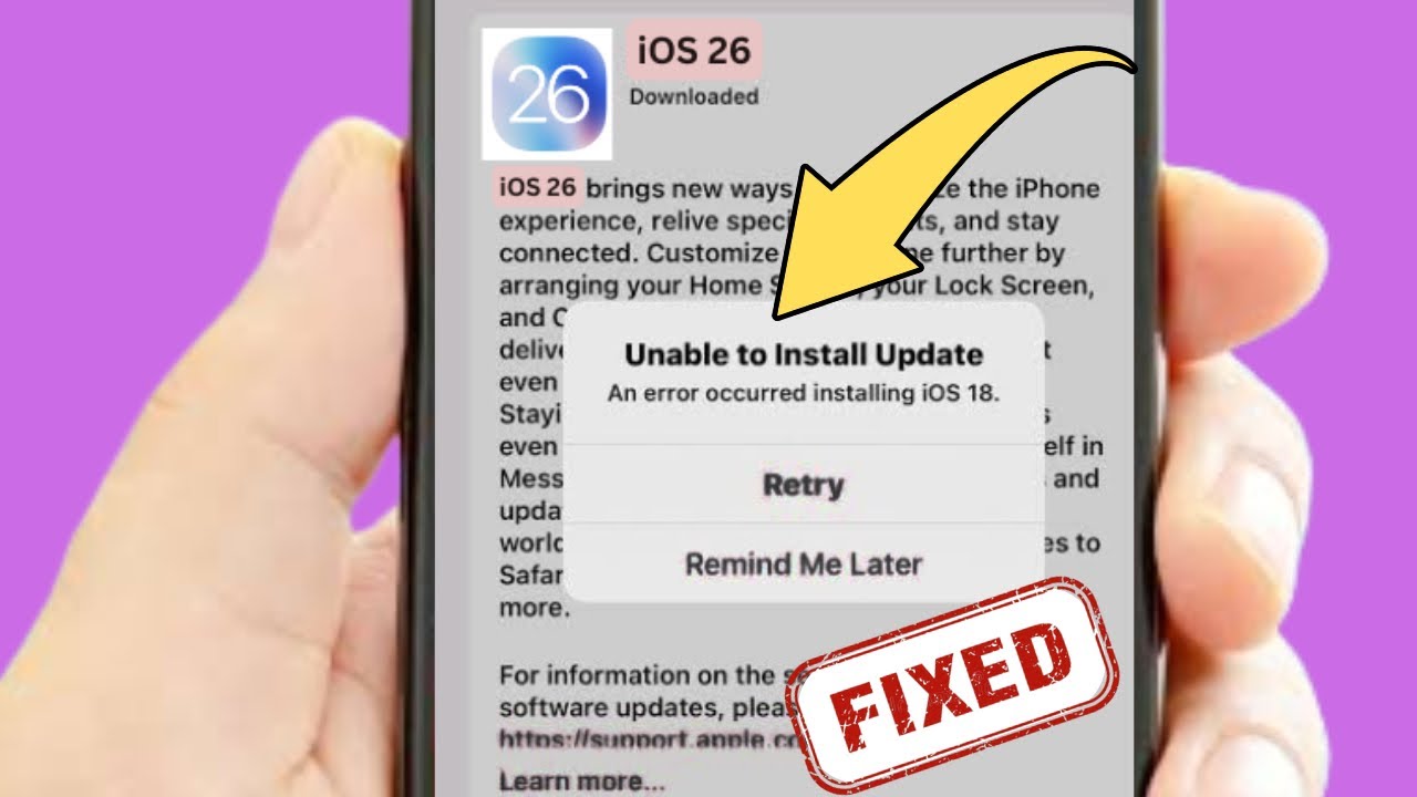 Unable to Install Update | iOS 26 | Unable to Install iOS 26/19 Update | Fixed