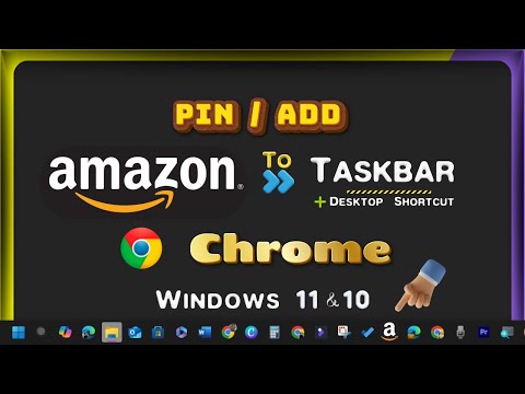 How to Add/Pin Amazon Link/Icon to Desktop & Taskbar Toolbar with Google Chrome on Windows Laptop PC