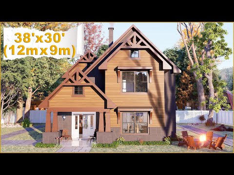 Discover The Magic of 3 Bedrooms, 2.5 Bathrooms Craftsman House | 38'x30' (12mx9m) Cottage House.