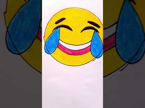 Emoji Drawings/How to Draw Laughing Emoji Easy/Step by Step Drawing with Colours/Creative Art