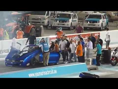 Video: Drag car explosion in Abu Dhabi | Brake Banzeen!