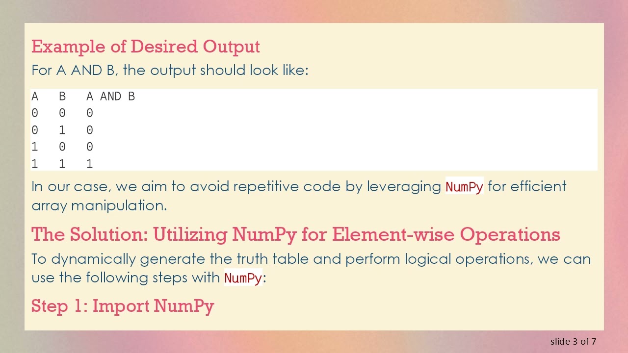 Building a Dynamic Truth Table with NumPy: A Flexible Approach to Handling Boolean Operations
