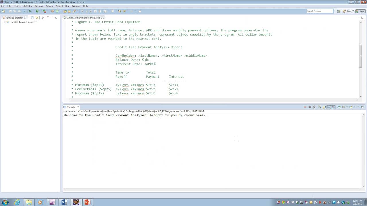 cs16000 programming tutorial iteration 2