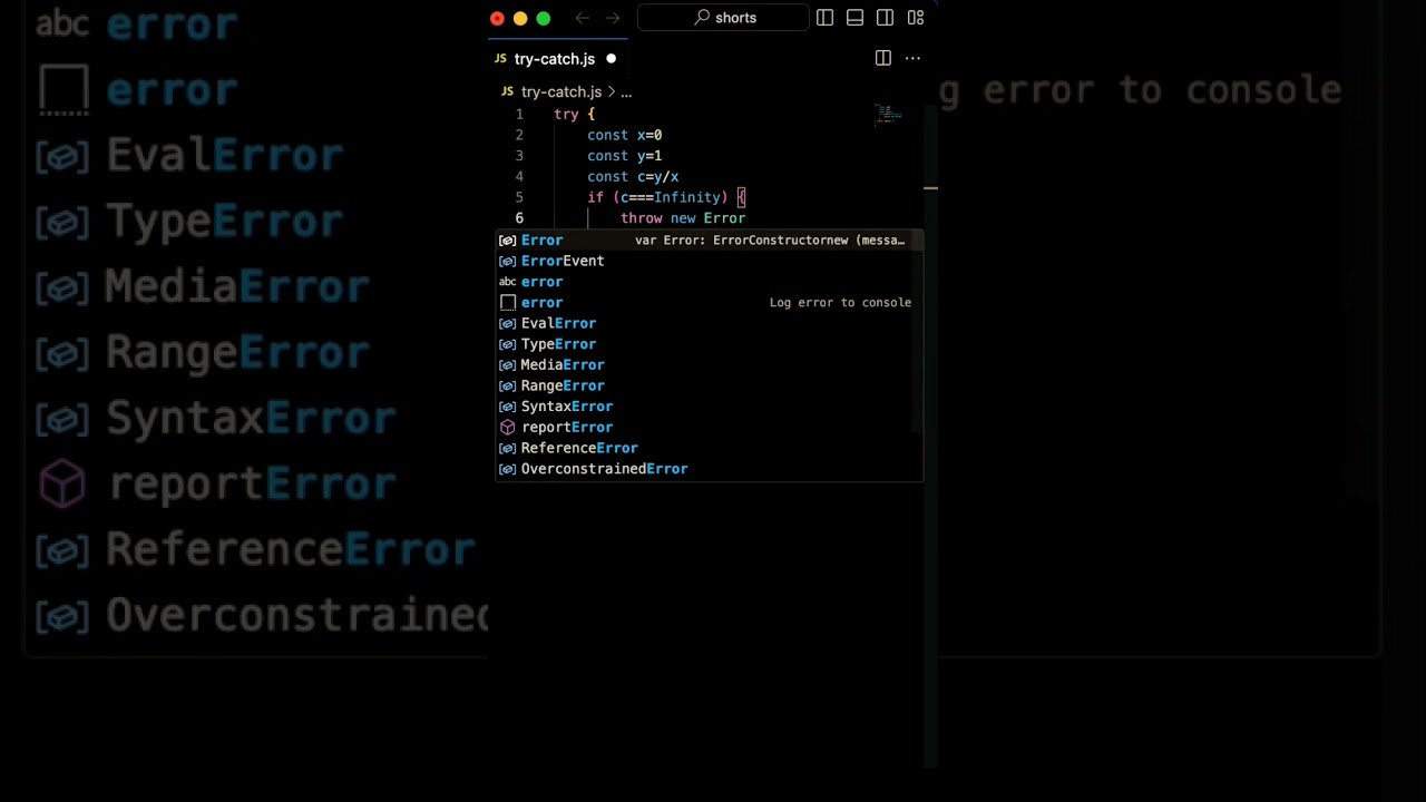 JavaScript Try-Catch Mastery in 52 Seconds #coding #javascript #coders