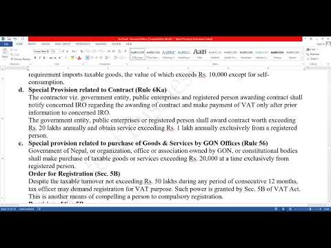 Vat Registration and Law in Nepal Part 1