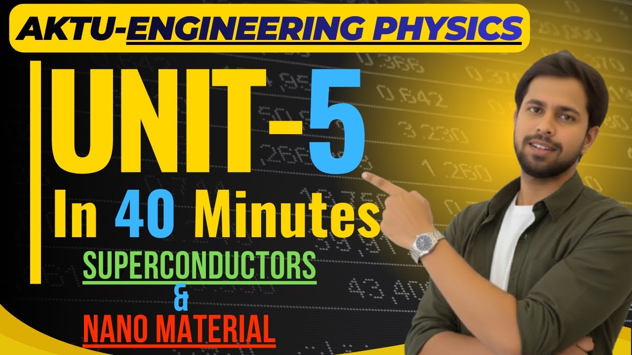 UNIT-5 IN 40 Minutes | Superconductors and Nano materials | Engg. Physics
