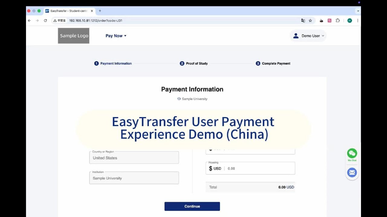 EasyTransfer User Payment Experience (China)