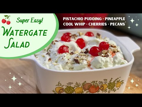 CLASSIC Watergate Salad Recipe (made with pistachio pudding mix). Super quick and easy!