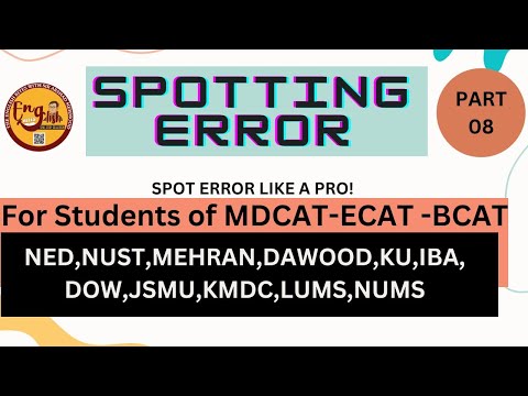 English Spotting Error - MDCAT/CSS/ECAT/BCAT in URDU/HINDI