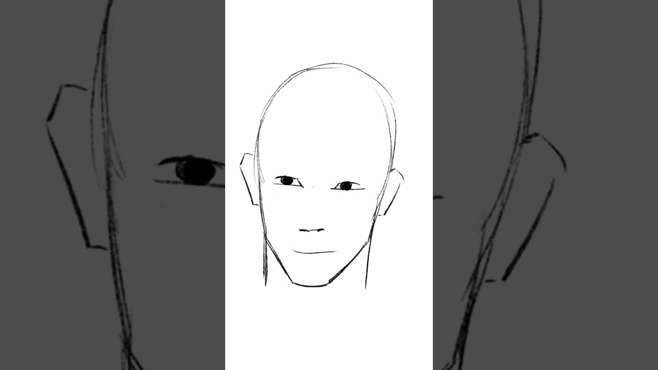 Male head sketch speed paint drawn in procreate #anime #speedpaint #art