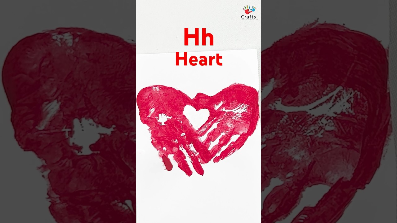 H for Heart♥️ -Alphabet Handprint art ideas 🔡 #shorts #heart #alphabet  #classroomactivities