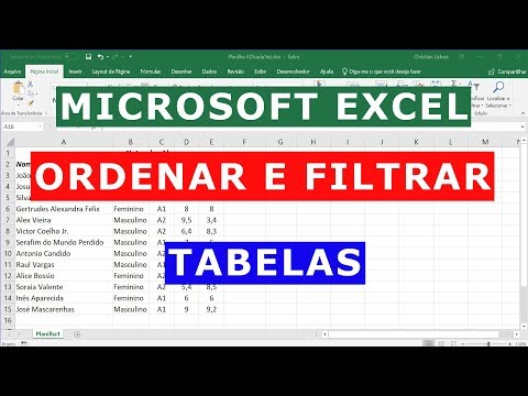 Excel: como ordenar e filtrar uma tabela