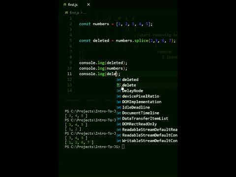 splice() using array in JavaScript best example