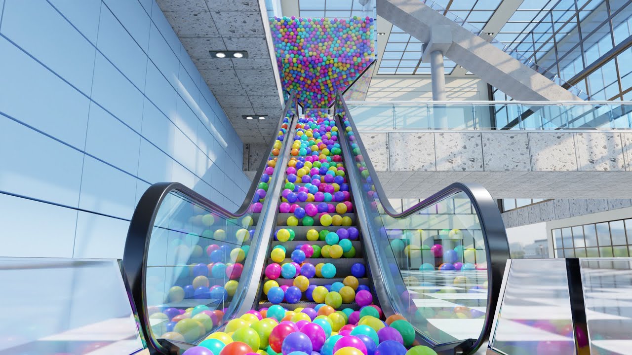 Balls on escalator 3.0 - Marble run animation