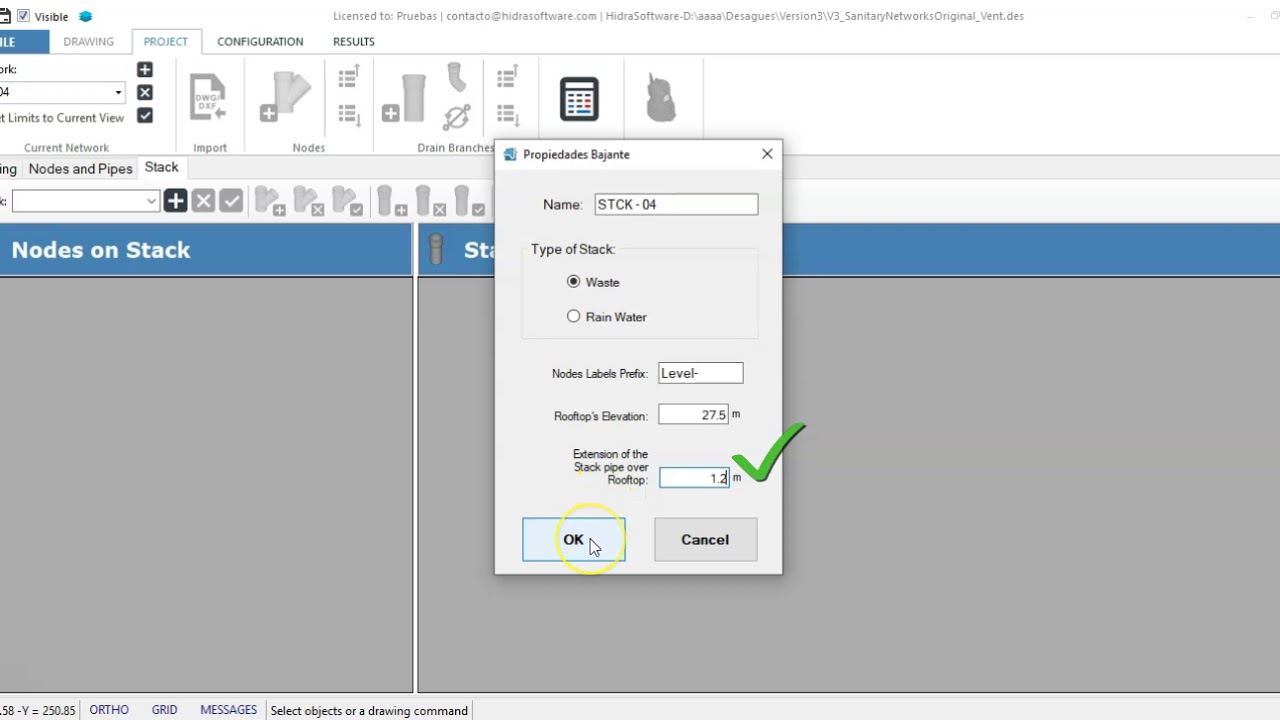 Waste Stack's Vent Design with DRAINS Version 3.0