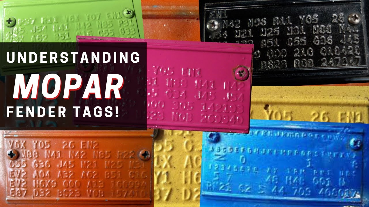 How to Decode my Mopar Fender Tag!