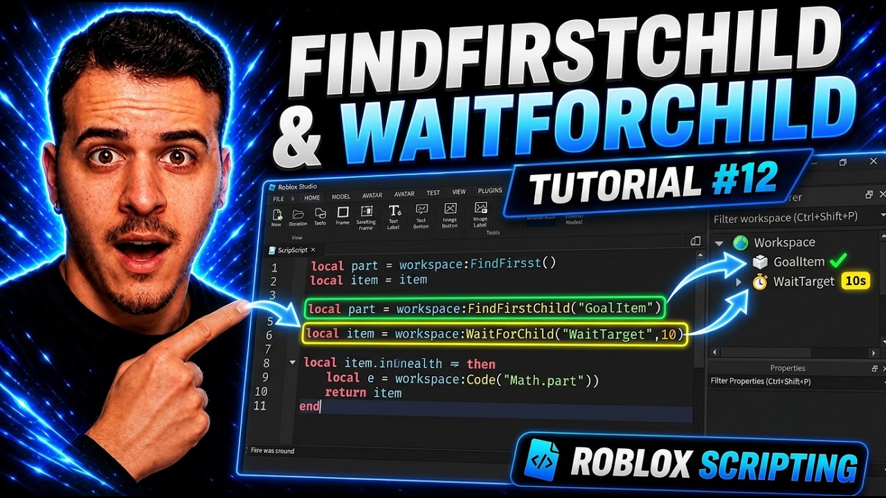 FindFirstChild & WaitForChild - Beginner's Roblox Scripting Tutorial #12