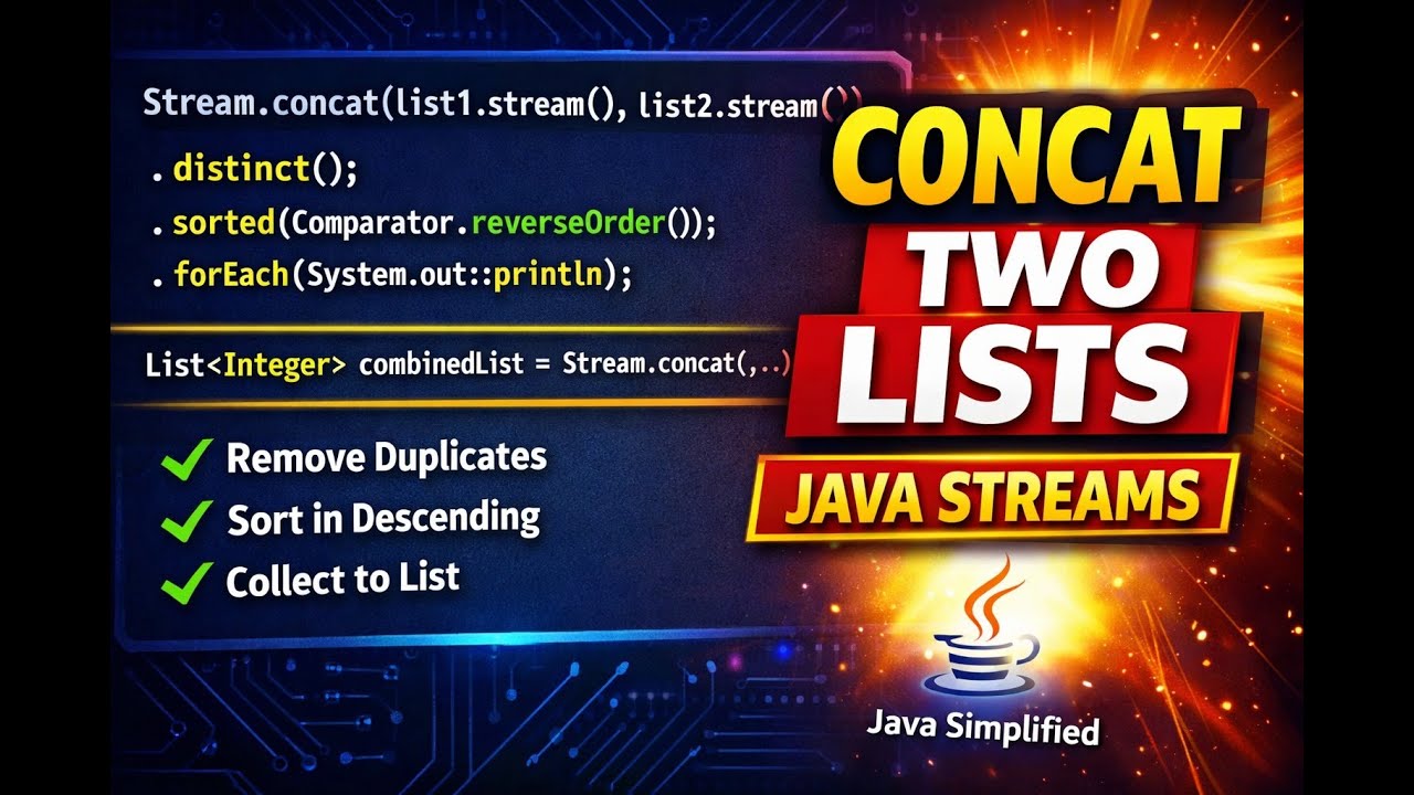 Java 8 Streams | Concatenate Two Lists | Stream.concat() with Example