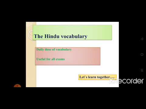 The Hindu Vocabulary/ English/FAA/ By Reva🥰🥰