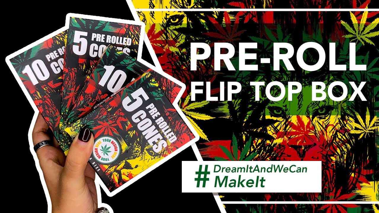 CUSTOM PRE ROLLED CONE FLIP TOP BOX PACKAGING | 500 MOQ!!!!