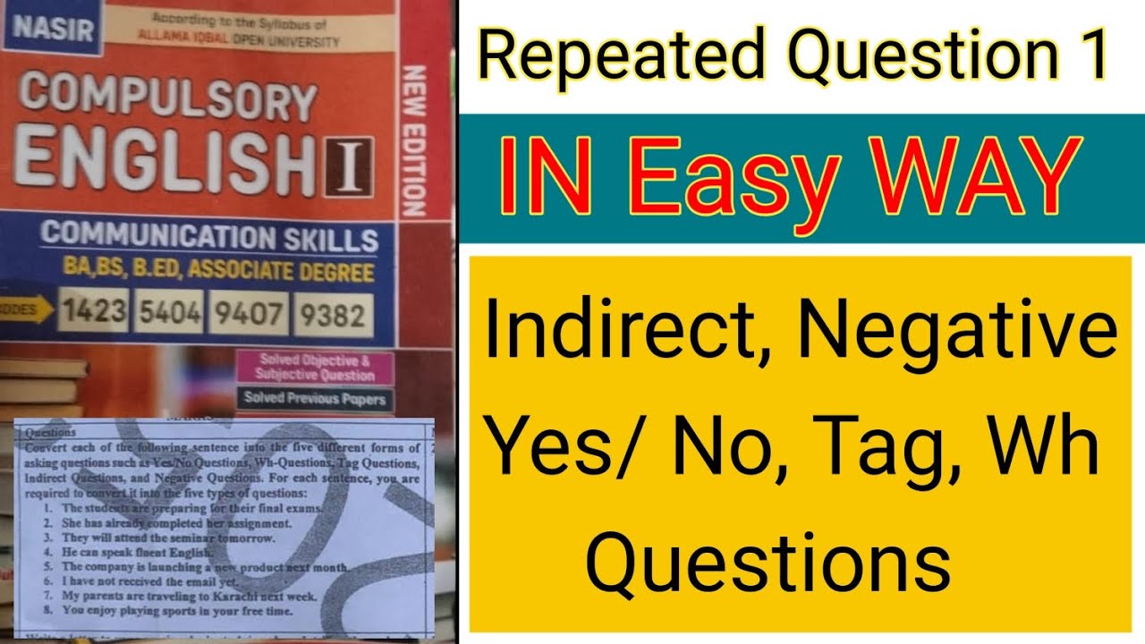 Functional English 9382 | WH, Tag, Negative, Indirect, Yes/No Questions | Complete Explanation