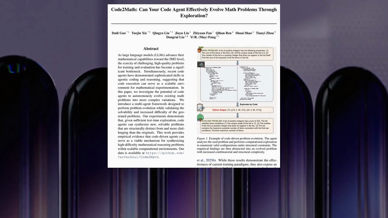 Code2Math: Can Your Code Agent Effectively Evolve Math Problems Through Exploration? (Mar 2026)