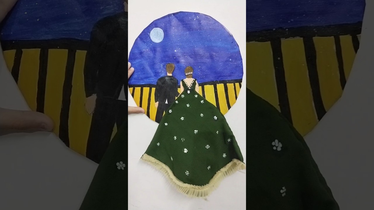 diy use of cardboard box, beautiful painting#shortsfeed #diy #trendingshorts #art